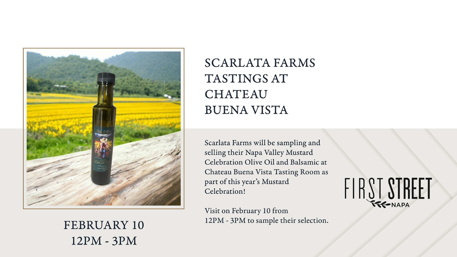 Scarlata Farms Tastings at Chateau Buena Vista - First Street Napa
